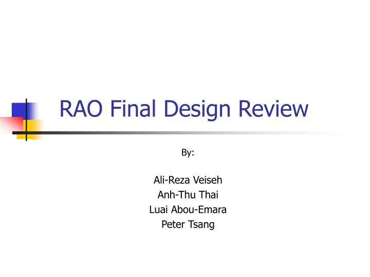 PPT - RAO Final Design Review PowerPoint Presentation, free download ...