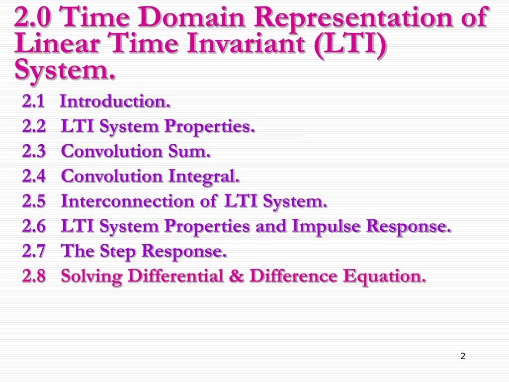 Ppt Time Domain Representation Of Linear Time Invariant Lti