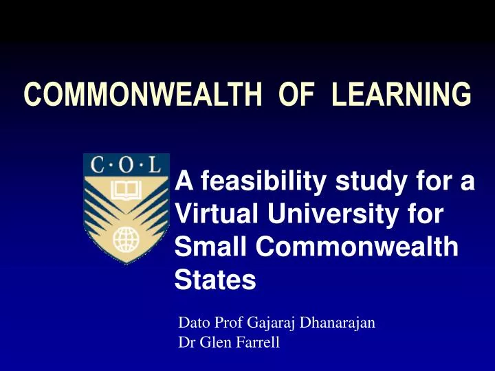 PPT - COMMONWEALTH OF LEARNING PowerPoint Presentation, free download ...