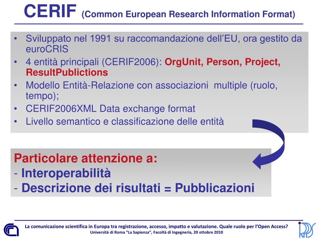 PPT - Current research information systems: evoluzione e prospettive in un quadro europeo ...
