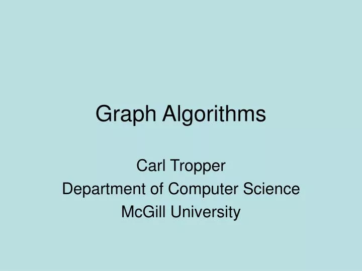PPT - Graph Algorithms PowerPoint Presentation, free download - ID:4226933