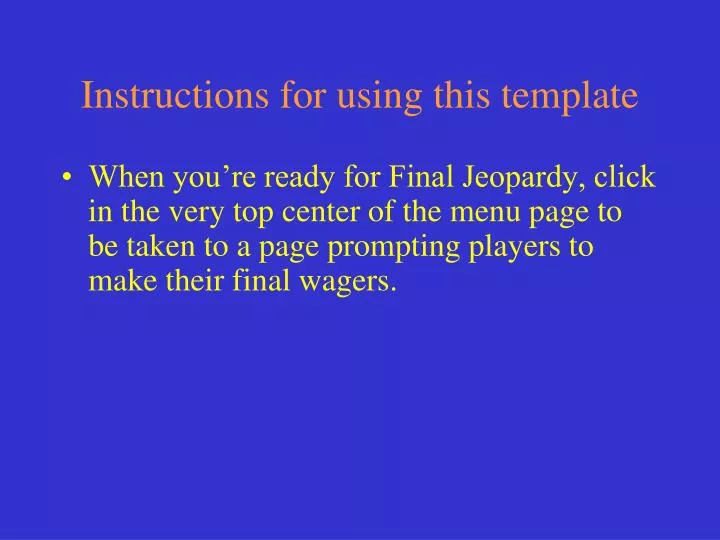 PPT - Instructions for using this template PowerPoint Presentation ...