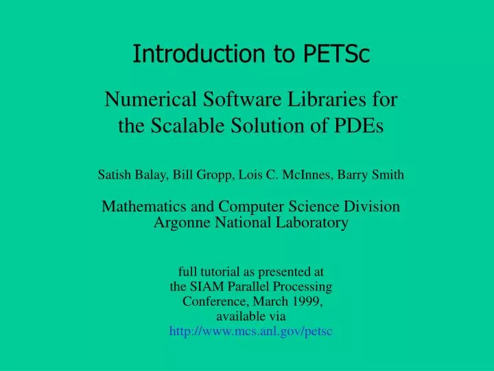 PPT - Introduction to PETSc PowerPoint Presentation, free download - ID:4231391