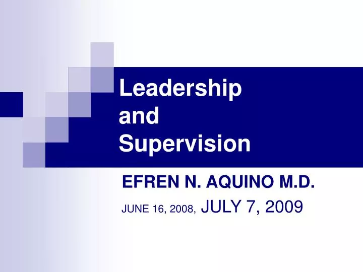 PPT - Leadership and Supervision PowerPoint Presentation, free download ...