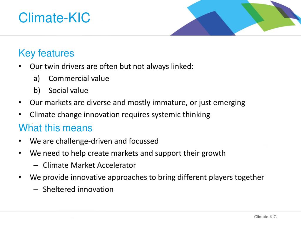PPT - Climate-KIC Innovating for low-carbon prosperity and climate ...