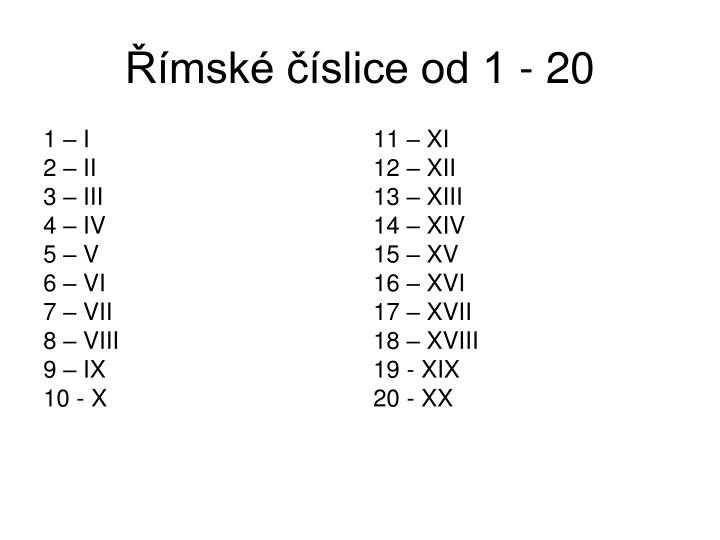 PPT - Římské číslice PowerPoint Presentation - ID:4234581