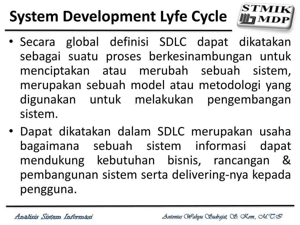 Ppt Siklus Hidup Pengembangan Sistem System Development Life Cycle