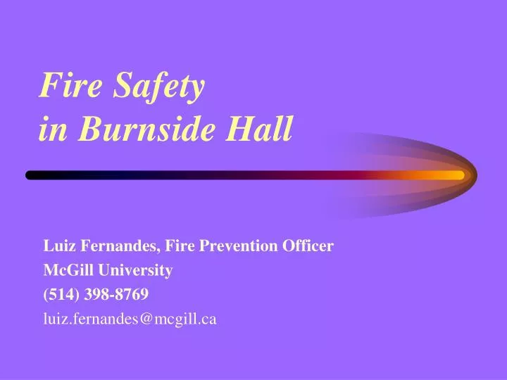 PPT - Fire Safety in Burnside Hall PowerPoint Presentation, free ...
