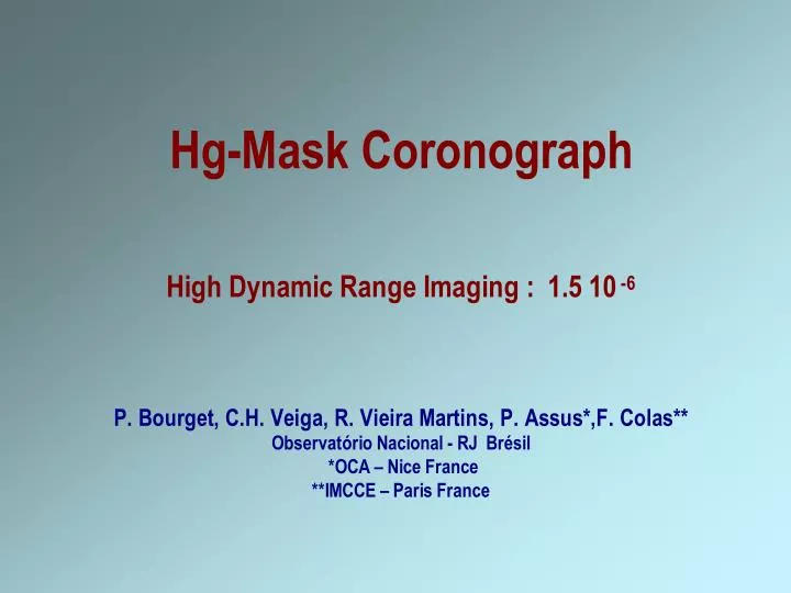 PPT - Adaptive Lyot Mask PowerPoint Presentation, free download - ID ...