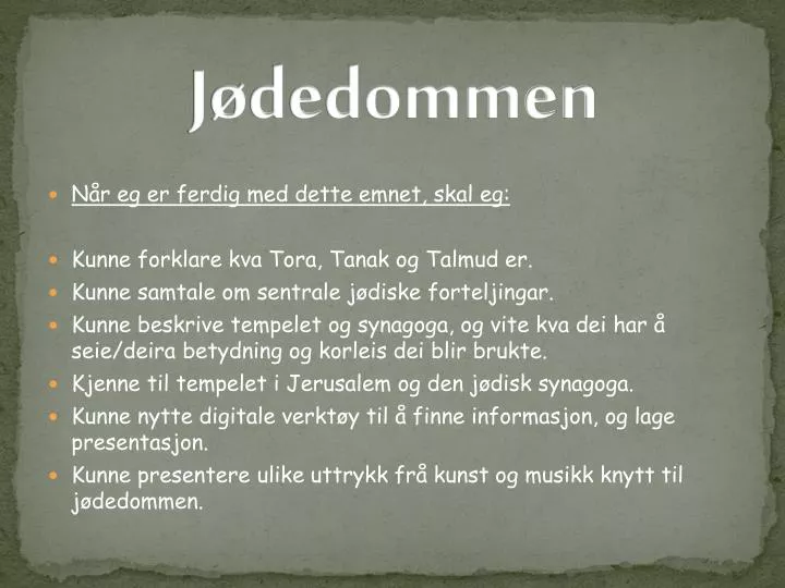 PPT - Jødedommen PowerPoint Presentation, free download - ID:4236384