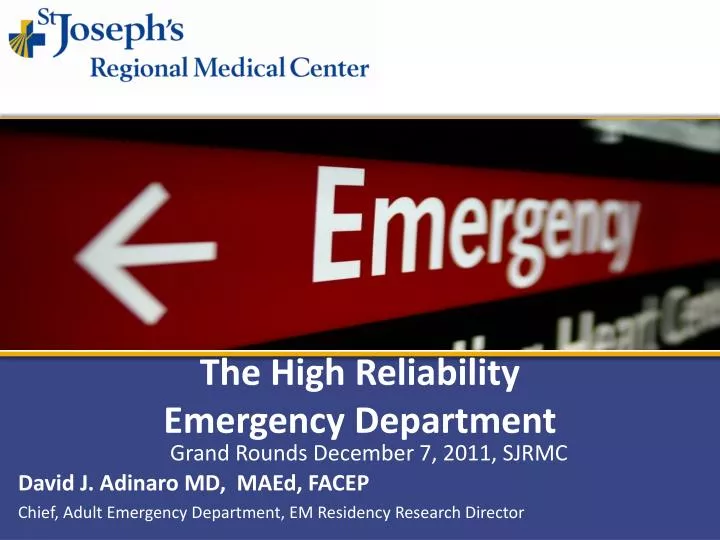 PPT - The High Reliability Emergency Department PowerPoint Presentation ...