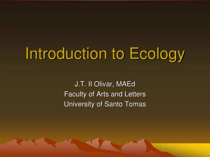 PPT - Introduction to Ecology PowerPoint Presentation, free download ...