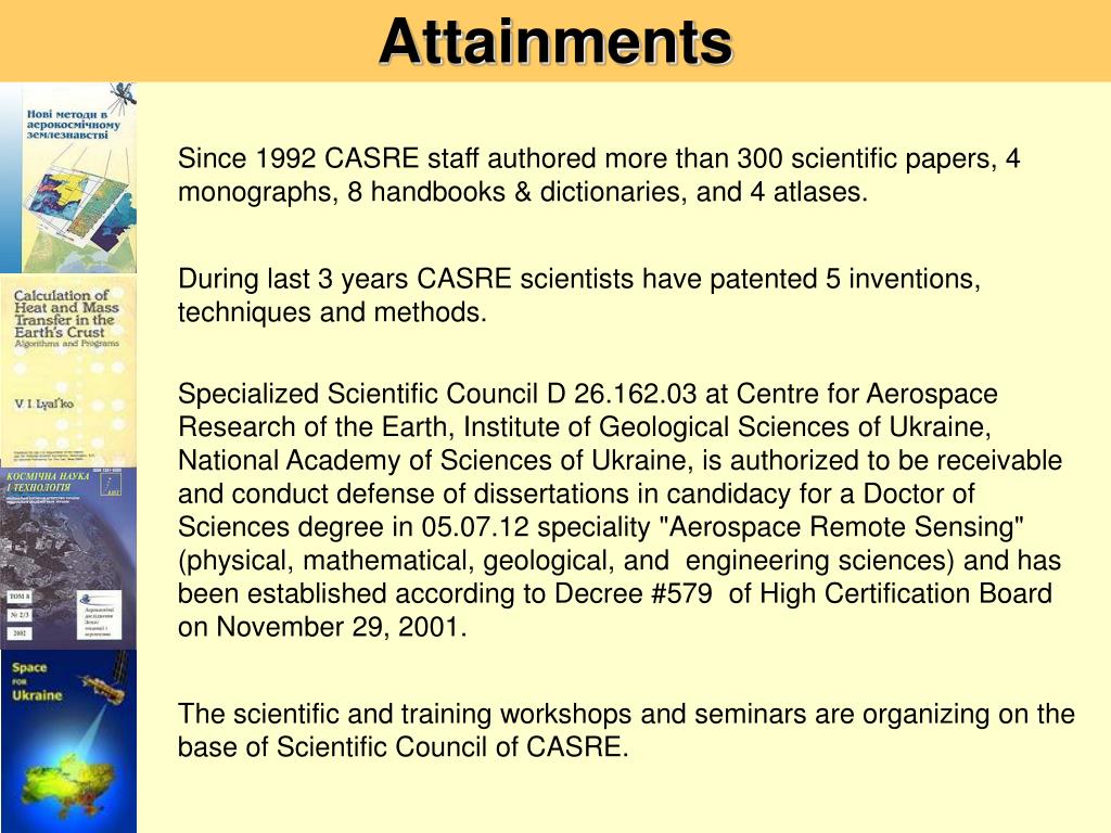 PPT - Centre for Aerospace Research of the Earth: Modern State of the ...
