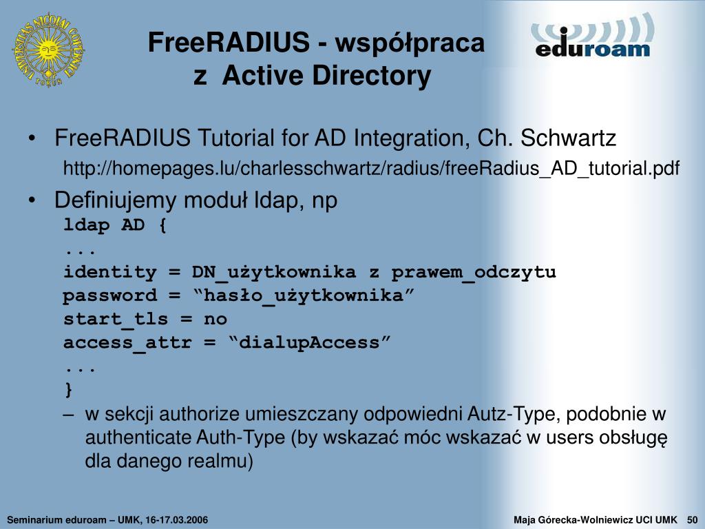 PPT - Instalacja i konfiguracja serwera RADIUS PowerPoint Presentation ...