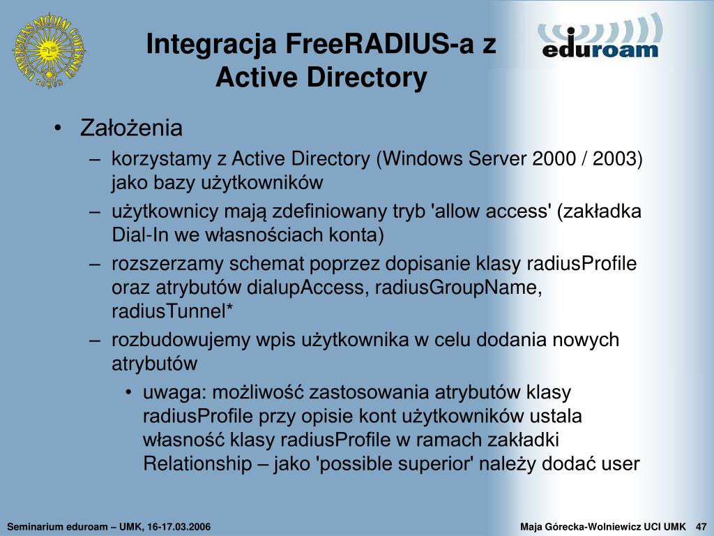 PPT - Instalacja i konfiguracja serwera RADIUS PowerPoint Presentation ...