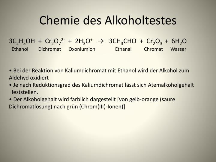 PPT - …was Du über die Chemie des Alkohols wissen solltest… PowerPoint ...