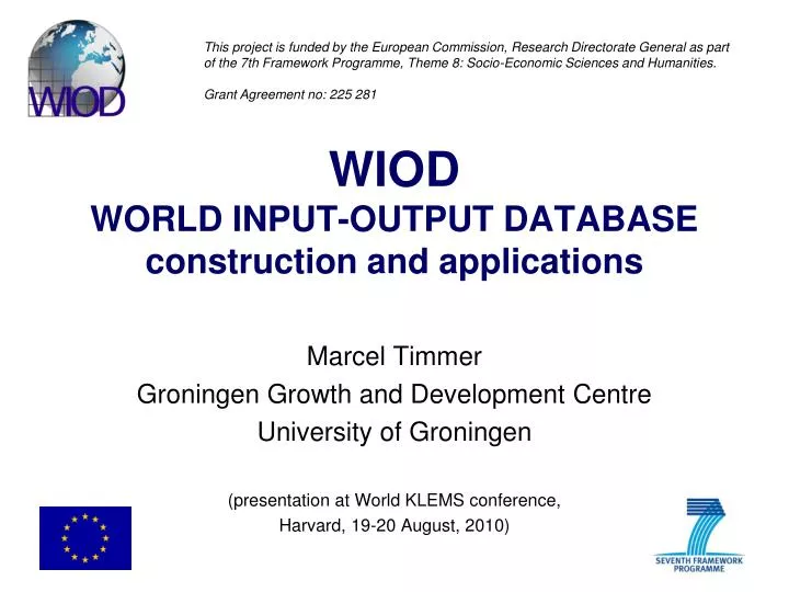 Ppt Wiod World Input Output Database Construction And Applications