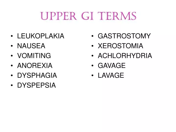 PPT - UPPER GI TERMS PowerPoint Presentation, free download - ID:4243966