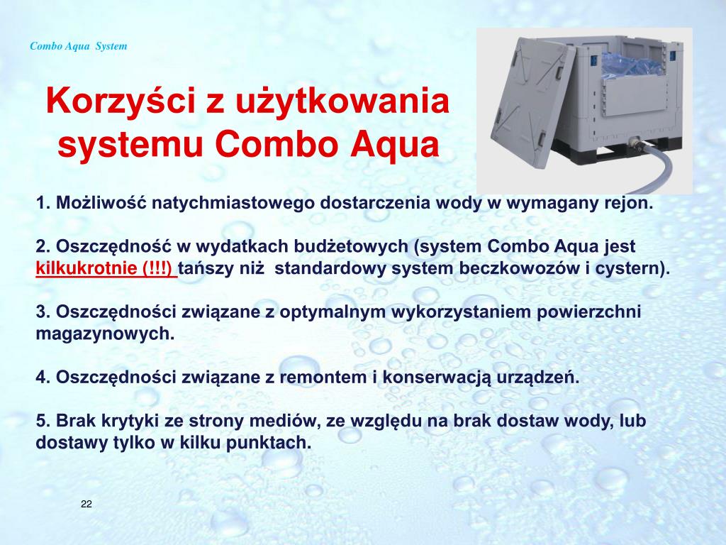 PPT - Prezentacja systemu magazynowania i transportowania wody - Combo ...