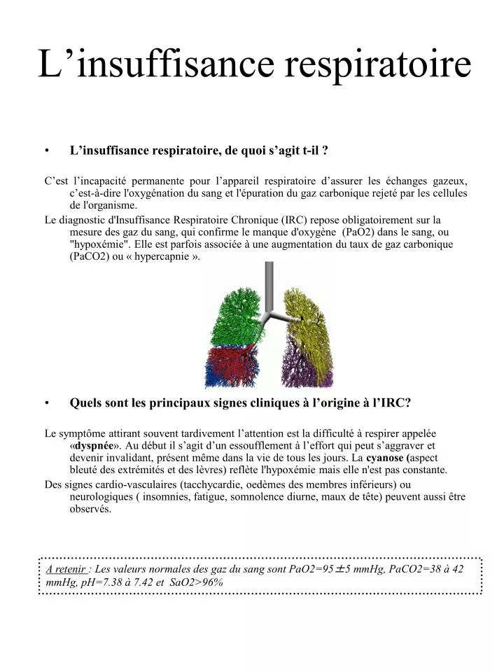 PPT - L’insuffisance respiratoire PowerPoint Presentation, free ...