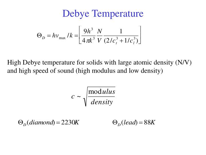 PPT - Lecture 12b Debye Model of Solid PowerPoint Presentation - ID:4246918