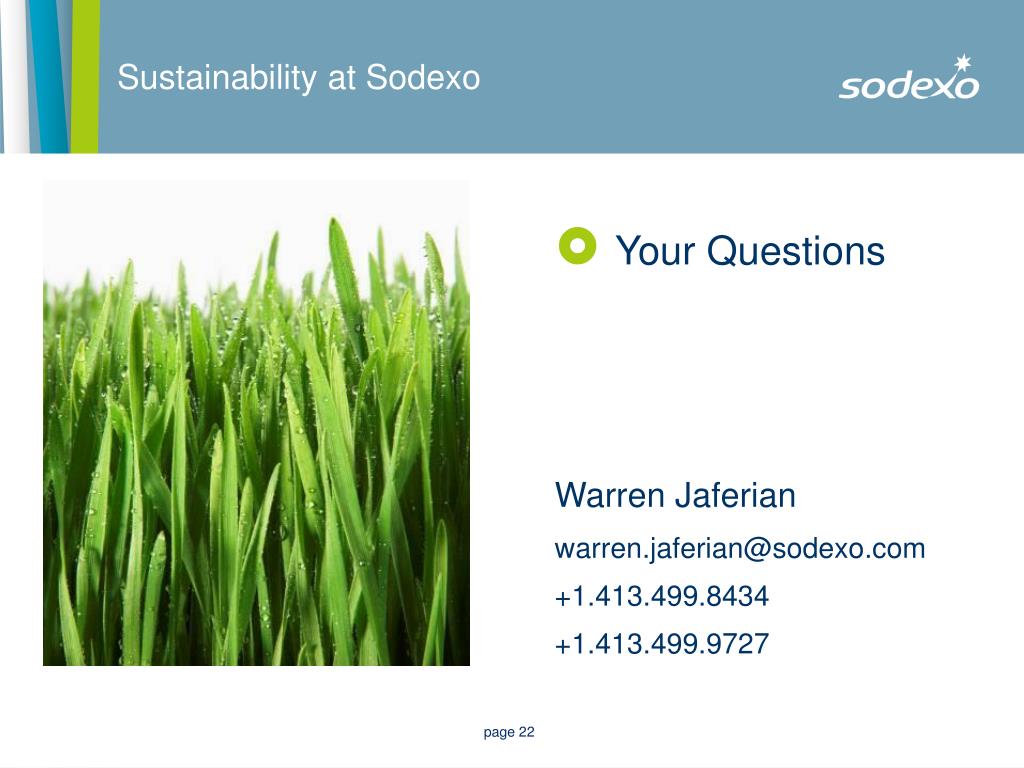PPT - Sustainable Development at Sodexo: A Corporate Perspective on ...