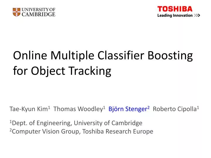 Ppt Online Multiple Classifier Boosting For Object Tracking 6166