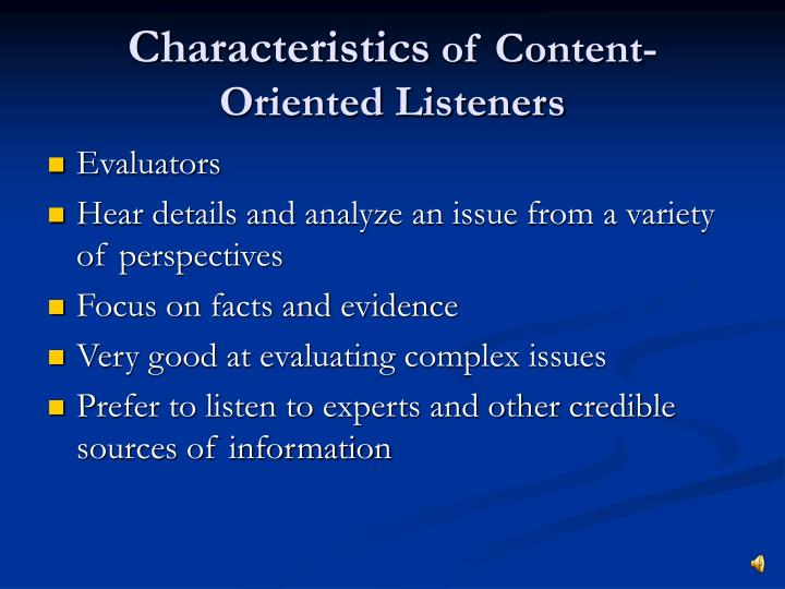PPT - Content-Oriented Listening PowerPoint Presentation - ID:4250943