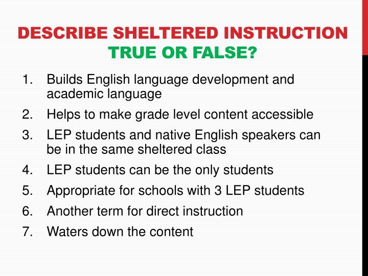 Definition of sheltered english instruction - klopeg
