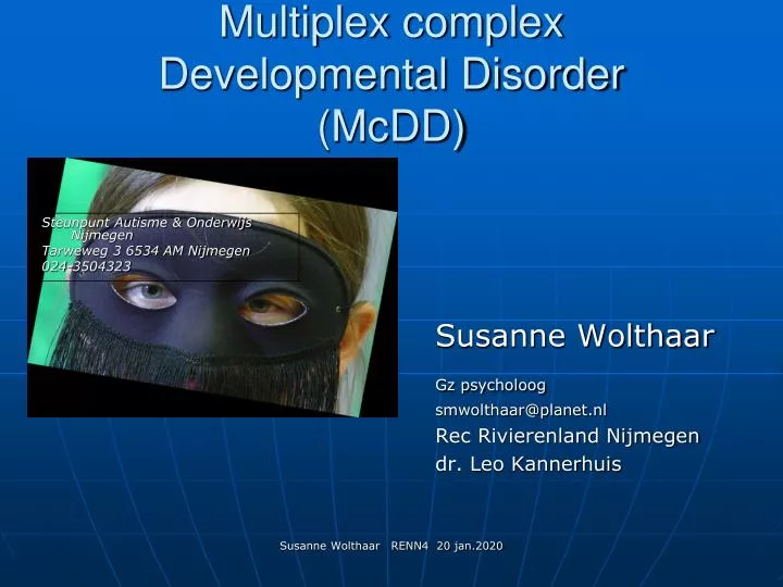 PPT - Multiplex complex Developmental Disorder (McDD) PowerPoint ...