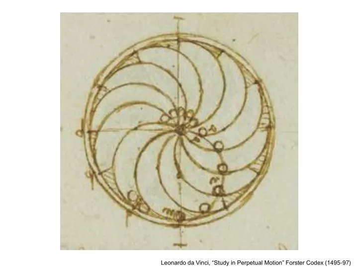 PPT - Leonardo da Vinci, “Study in Perpetual Motion” Forster Codex ...