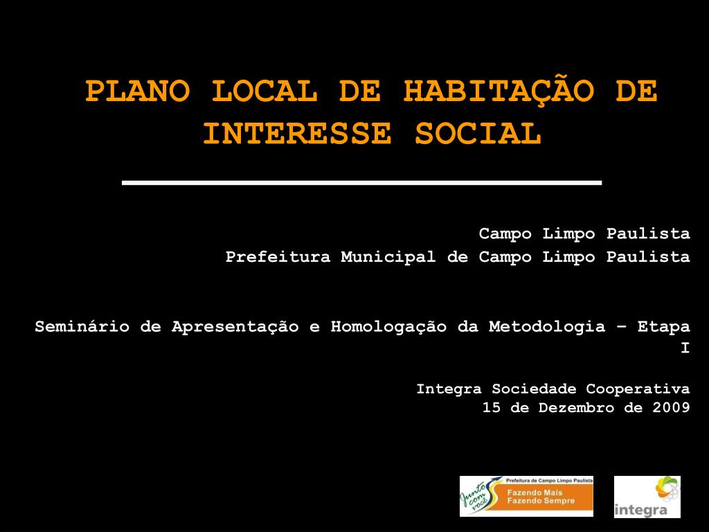 Ppt Plano Local De HabitaÇÃo De Interesse Social Powerpoint
