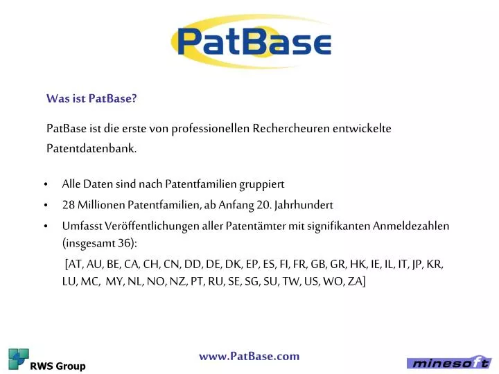 PPT - PatBase PowerPoint Presentation, free download - ID:4253345