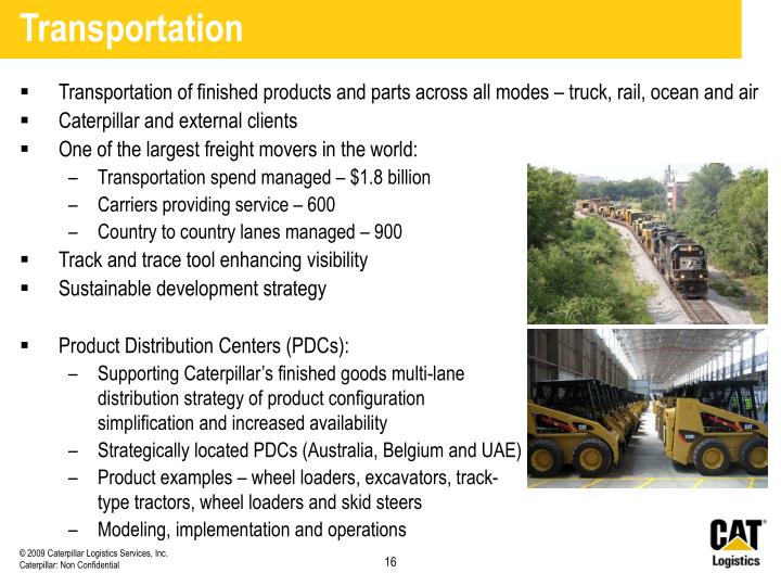 PPT - Caterpillar Logistics Services, Inc. Cat Logistics PowerPoint ...