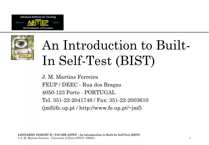 PPT - An Introduction to Built-In Self-Test (BIST) PowerPoint ...