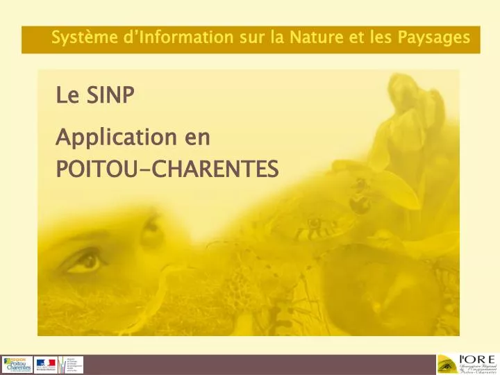 PPT - Le SINP Application en POITOU-CHARENTES PowerPoint Presentation ...