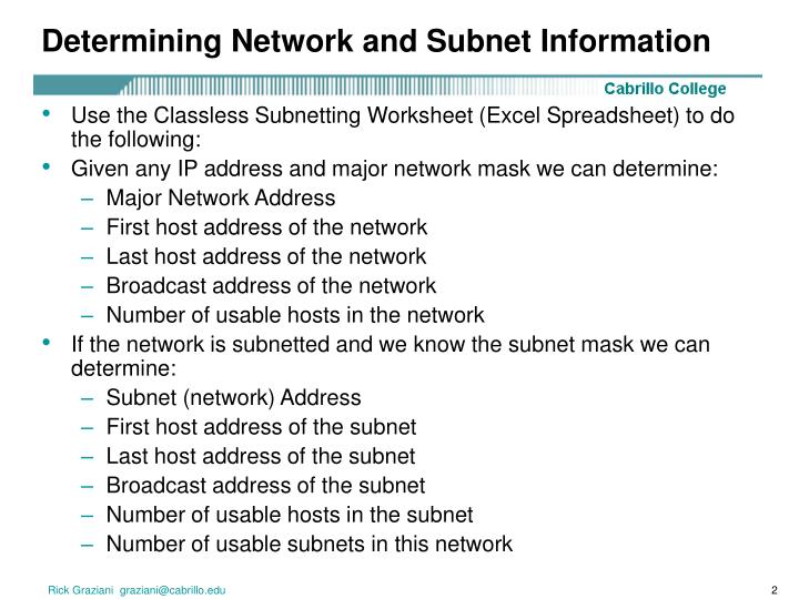 PPT - Classless Subnetting Using the Worksheet PowerPoint Presentation ...
