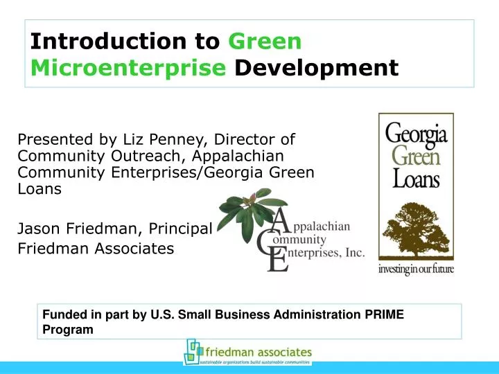 PPT - Introduction to Green Microenterprise Development PowerPoint ...
