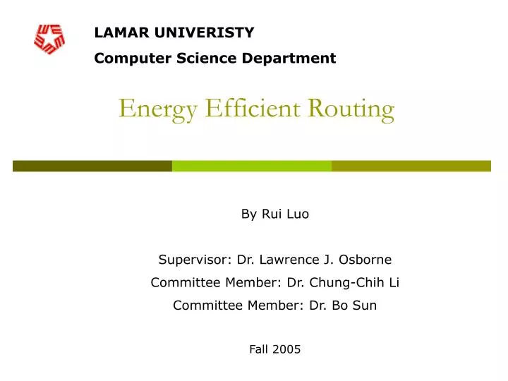 Ppt Energy Efficient Routing Powerpoint Presentation Free Download
