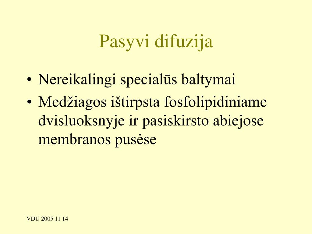PPT - MEDŽIAGŲ PERNEŠIMAS PRO BIOLOGINES MEMBRANAS PowerPoint ...
