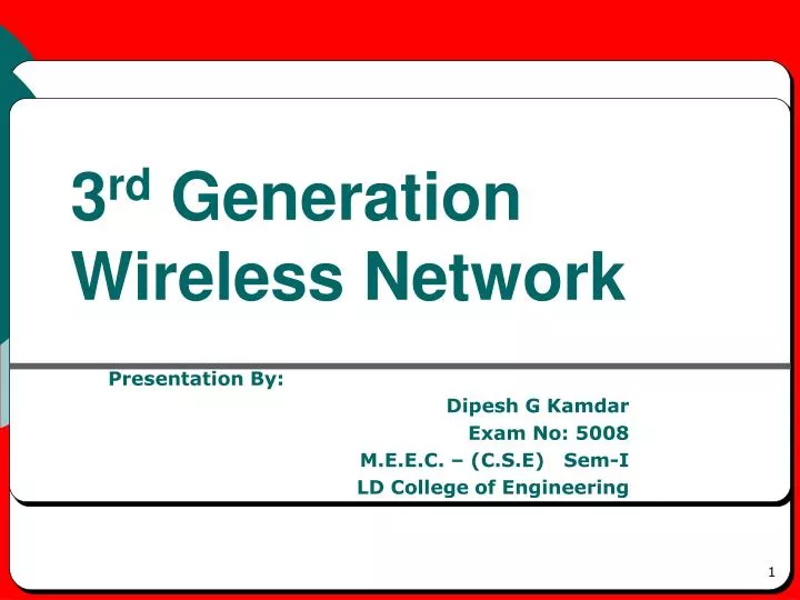 PPT - 3 rd Generation Wireless Network PowerPoint Presentation, free ...