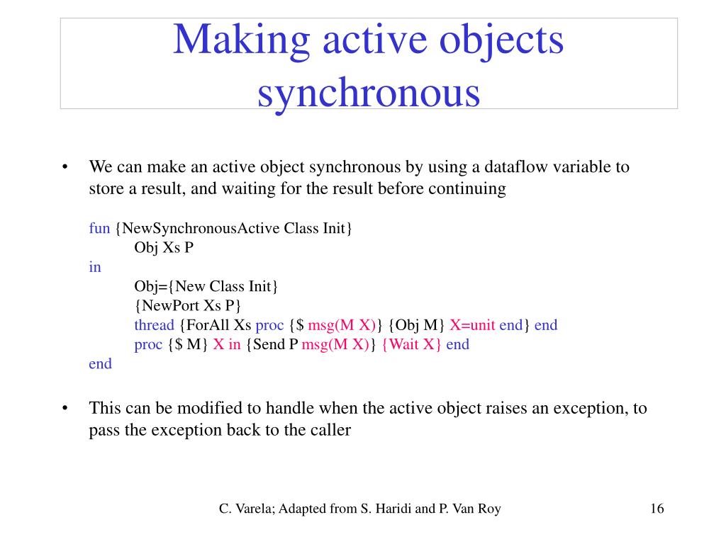 Ppt Object Oriented Programming And Concurrent Programming Active Objects Vrh 78 Powerpoint