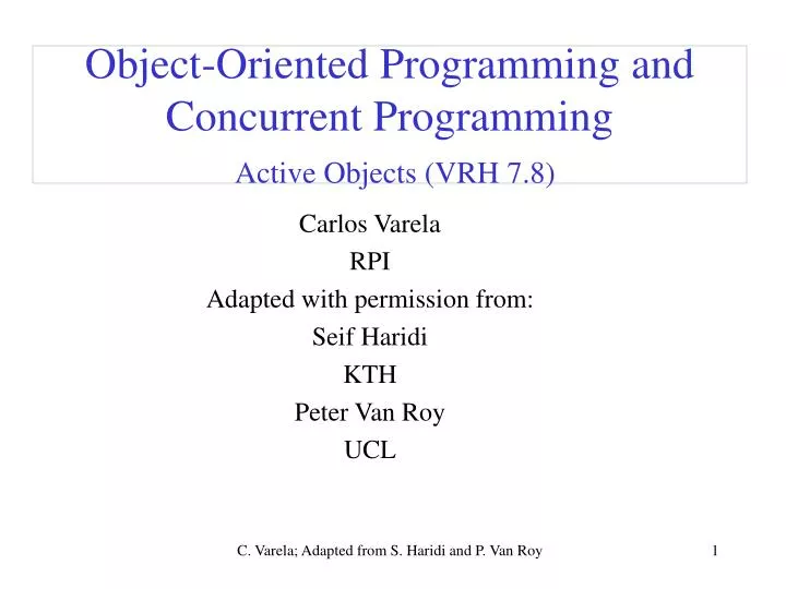 Ppt Object Oriented Programming And Concurrent Programming Active Objects Vrh 78 Powerpoint