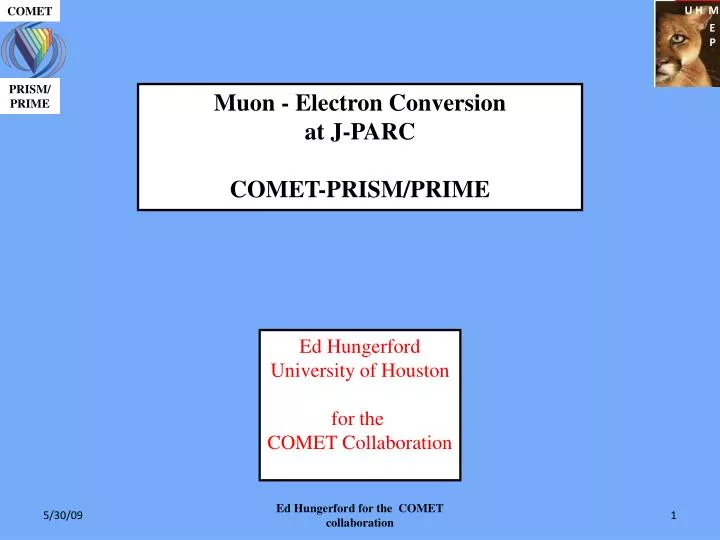 PPT - Muon - Electron Conversion at J-PARC COMET-PRISM/PRIME PowerPoint ...
