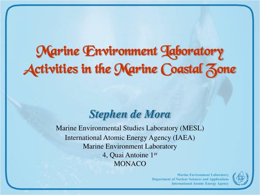 PPT - Marine Environment Laboratory Activities in the Marine Coastal ...