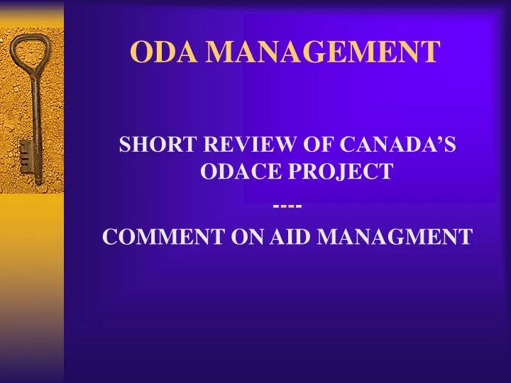 PPT - ODA MANAGEMENT PowerPoint Presentation, free download - ID:4267171