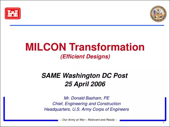PPT - MILCON Transformation (Efficient Designs) PowerPoint Presentation ...