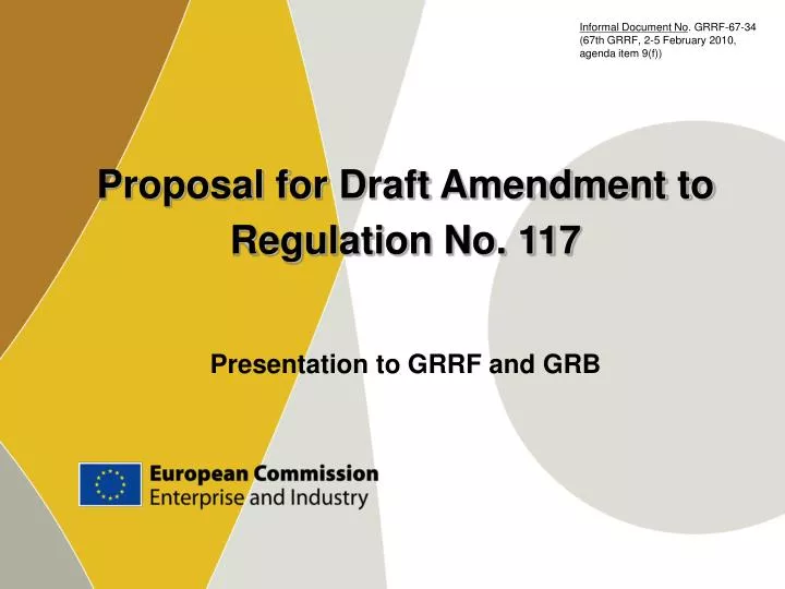 PPT - Proposal for Draft Amendment to Regulation No. 117 PowerPoint ...