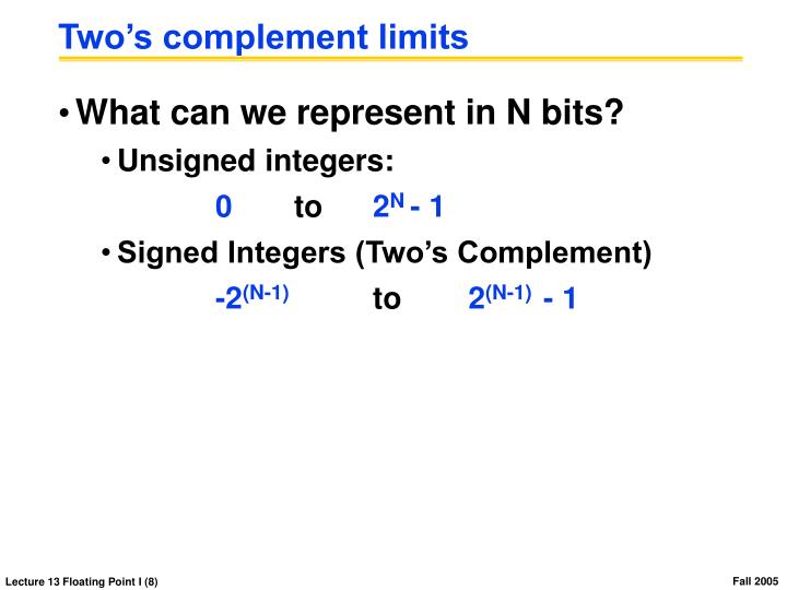 PPT - Lecture 13: (Integer Multiplication and Division) FLOATING POINT ...