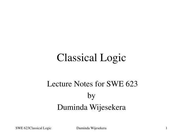 PPT - Classical Logic PowerPoint Presentation, free download - ID:4268307